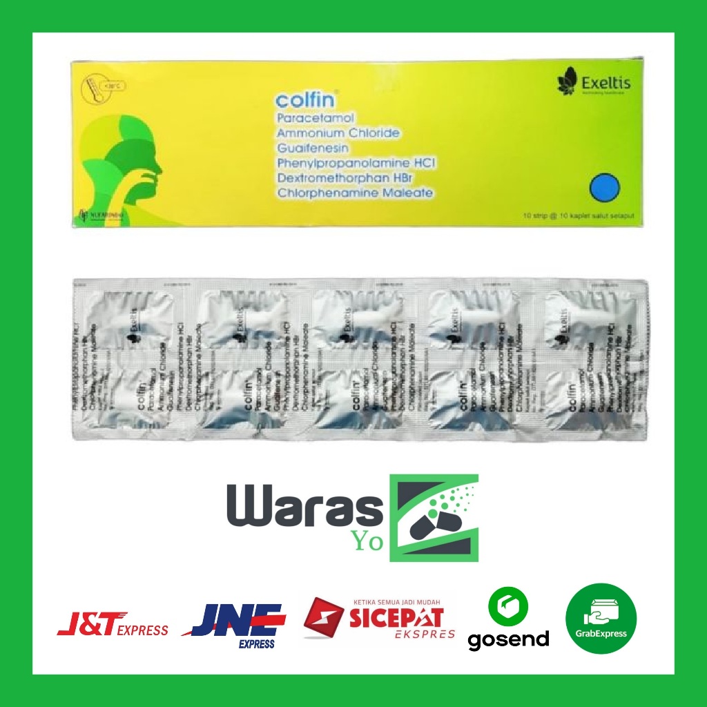 Jual [SW] COLFIN TABLET / Colfin 10 Kaplet PER STRIP / OBAT BATUK PILEK ...