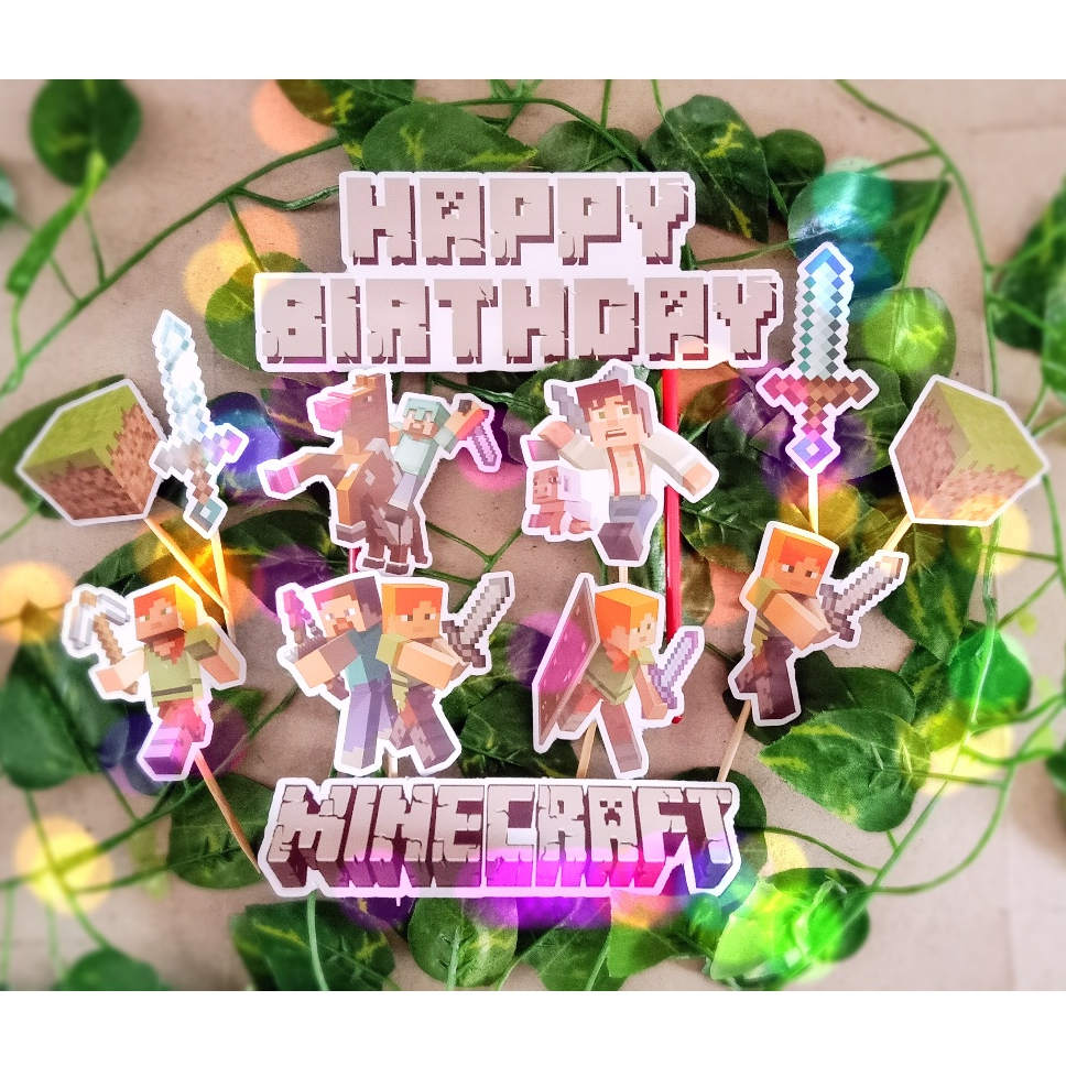 Jual Toper Kue Minecraft (Bisa Tambah Nama) untuk Hiasan Cake Ulang ...