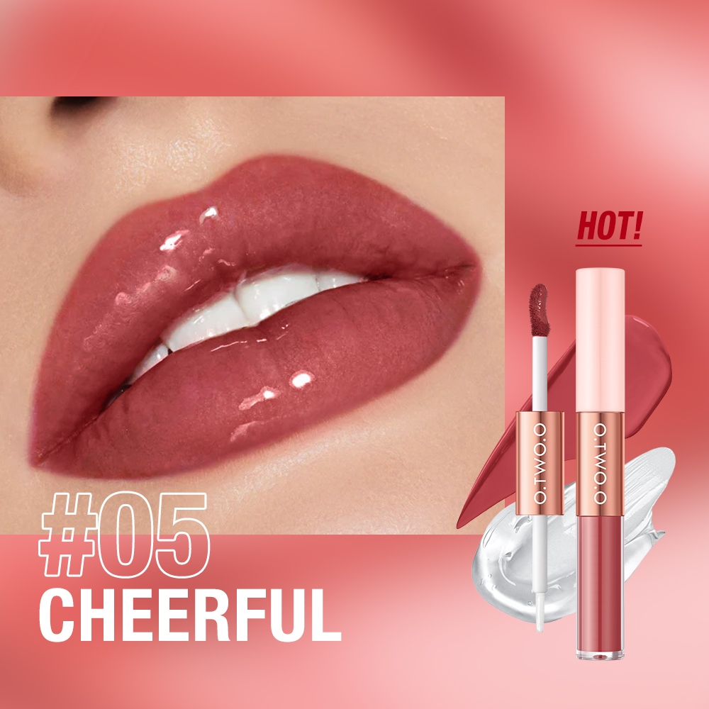 Jual O Two O 2 In 1 Lipgloss Matte And Gloss Long Lasting Kiss Proof Lip