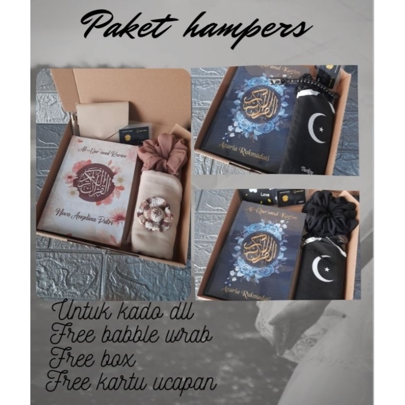 Jual HAMPERS ALQURAN CUSTOM NAMA HADIAH KADO PERNIKAHAN ULANG TAHUN ...