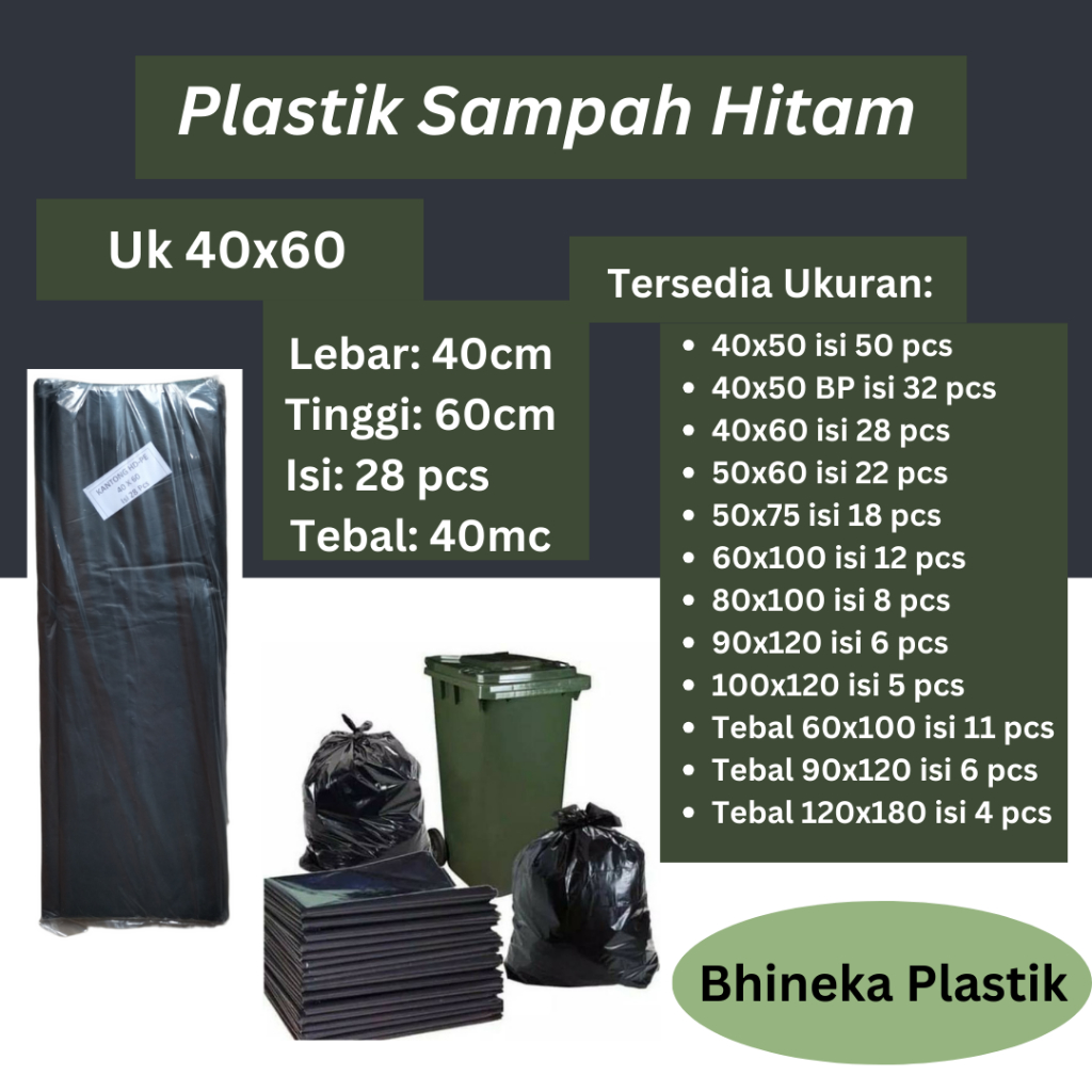 Jual (Ready Stock/harga 1 pack) HD sampah | Kantong Plastik Sampah Hitam - Trash Bag/Trashbag ...