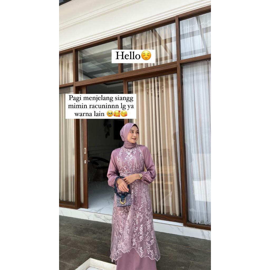 Jual CALSEY DRESS + OUTER BROKAT SIZE M-XXL DRESS KONDANGAN DRESS ...