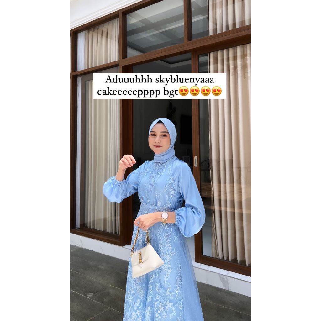 Jual CALSEY DRESS + OUTER BROKAT SIZE M-XXL DRESS KONDANGAN DRESS ...