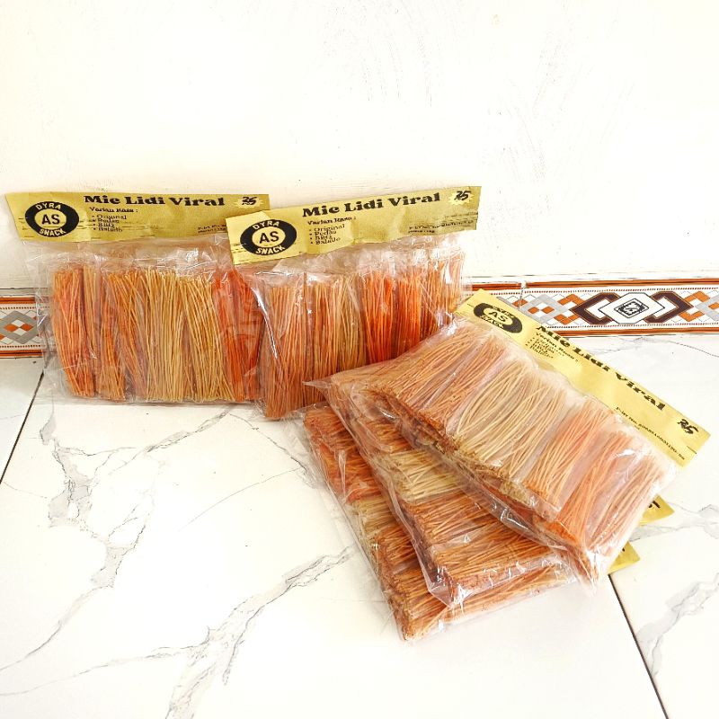 Jual Mie lidi pack isi 25pc harga 20rb, paket eceran 4 varian rasa ...