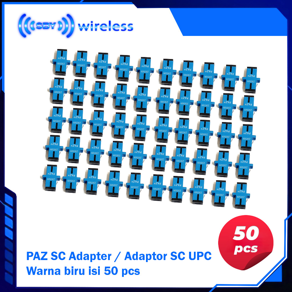 Jual PAZ SC Adapter / Adaptor SC UPC Warna biru isi 50 pcs | Shopee ...