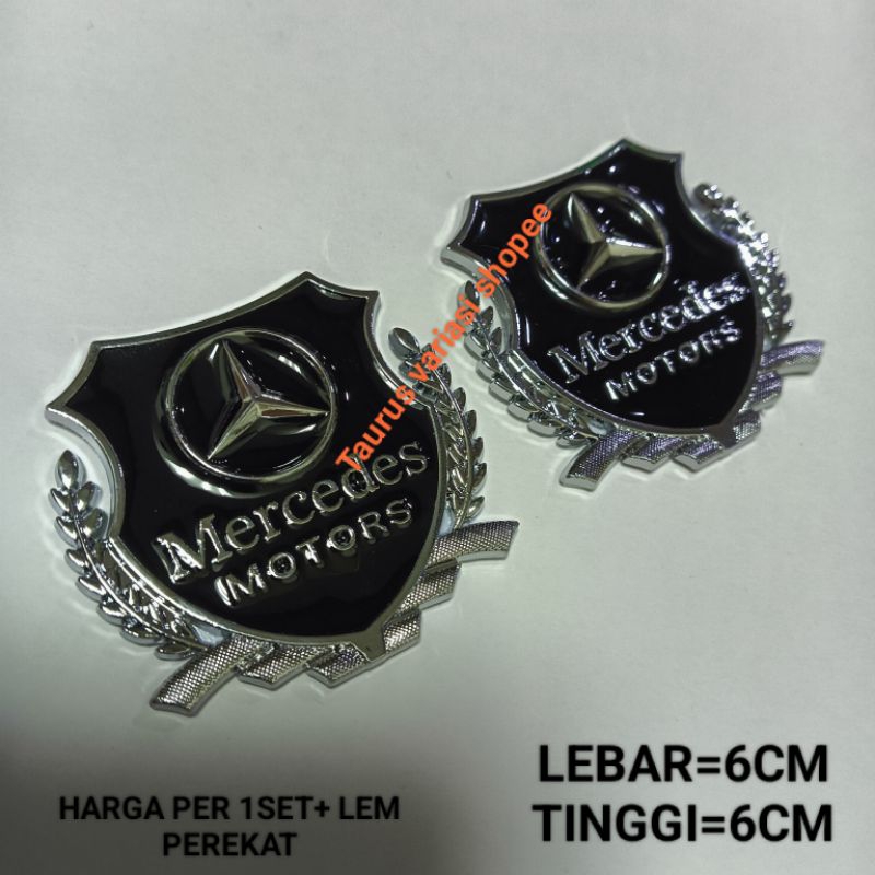 Jual Emblem Stiker Tempelan Logo Mercy/Mercedes Motors Plat Besi ...