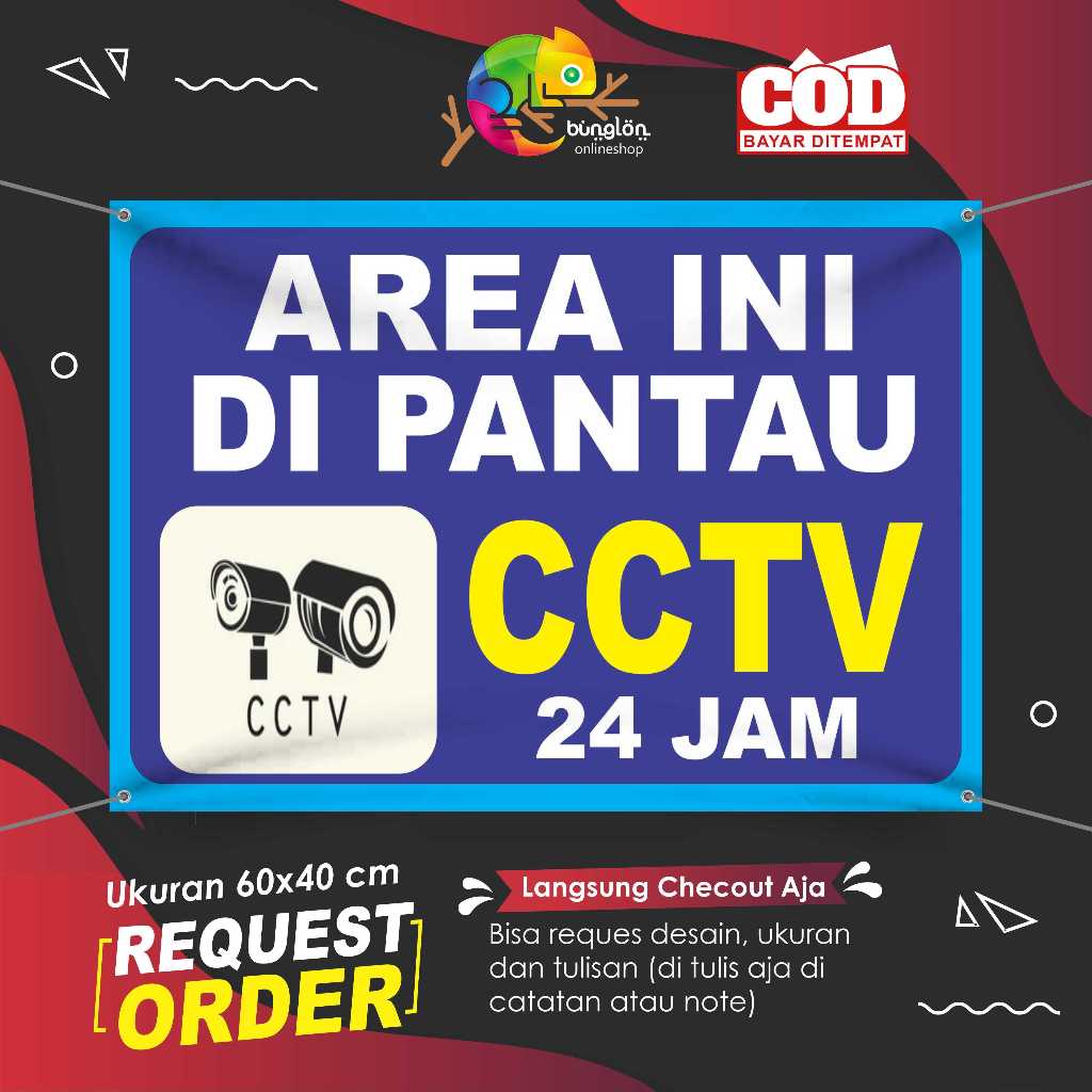 Jual Spanduk Banner Area ini Dipantau CCTV | Shopee Indonesia