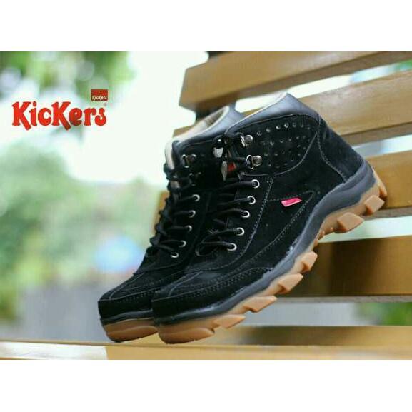 Jual Sepatu Kickers Brembo Suede Black Sepatu Safety Boot Pria Gunung ...