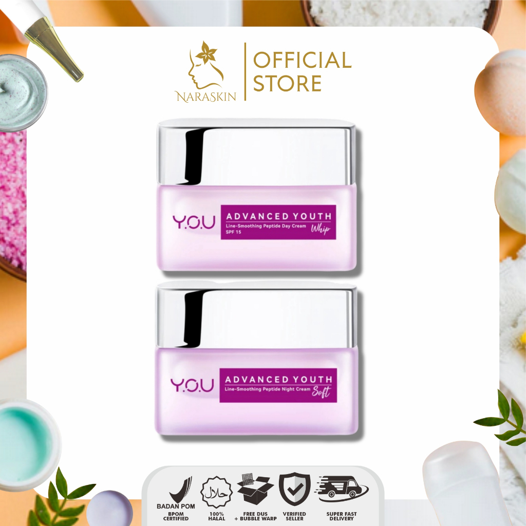 Jual You Advanced Youth Line Smooting Peptide Day Cream | Night Cream ...