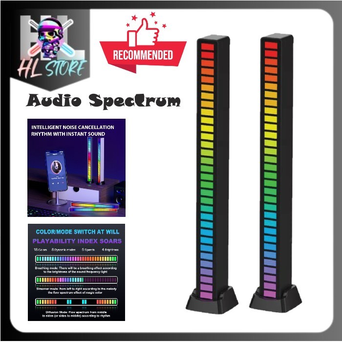 Jual Audio Spectrum RGB LED Bar Strip Music Audio Indicator Sound ...