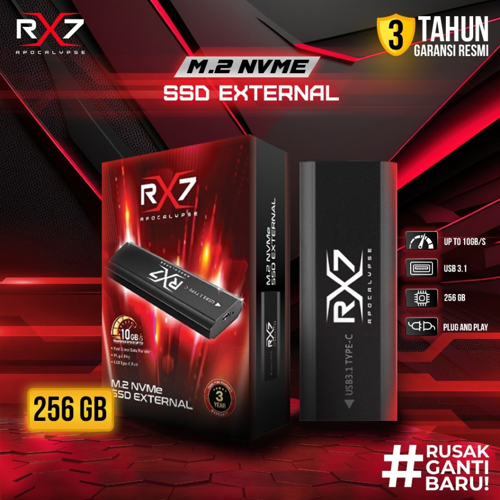Jual Enclosure M.2 NVME RX7 / External case M.2 NVME type C USB 3.1 RX7 ...