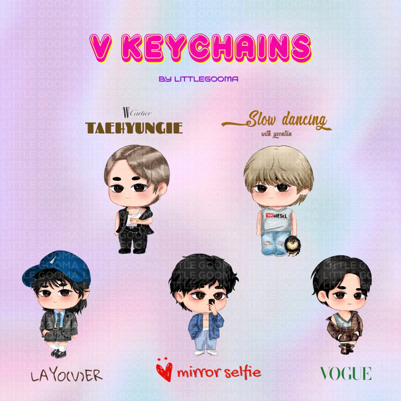 Jual Keychain BTS V Collection by Little Gooma - Gantungan Kunci BTS V ...