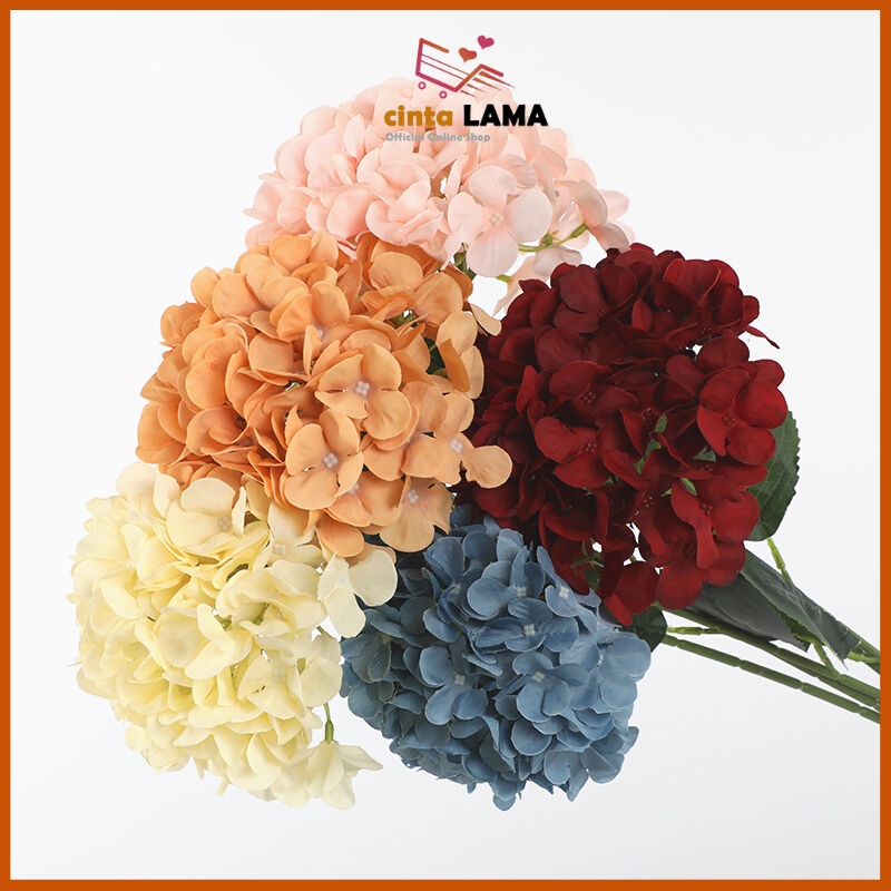 Jual Bunga Hias Plastik Hydrangea Tangkai Tanaman Artificial Import ...
