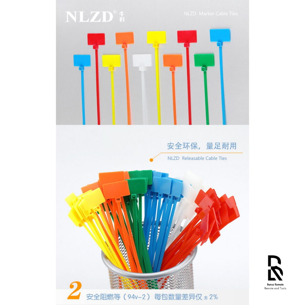 Jual KABEL TIES MARKING PENGIKAT KABEL DENGAN TAG 10 CM / 100PC ...