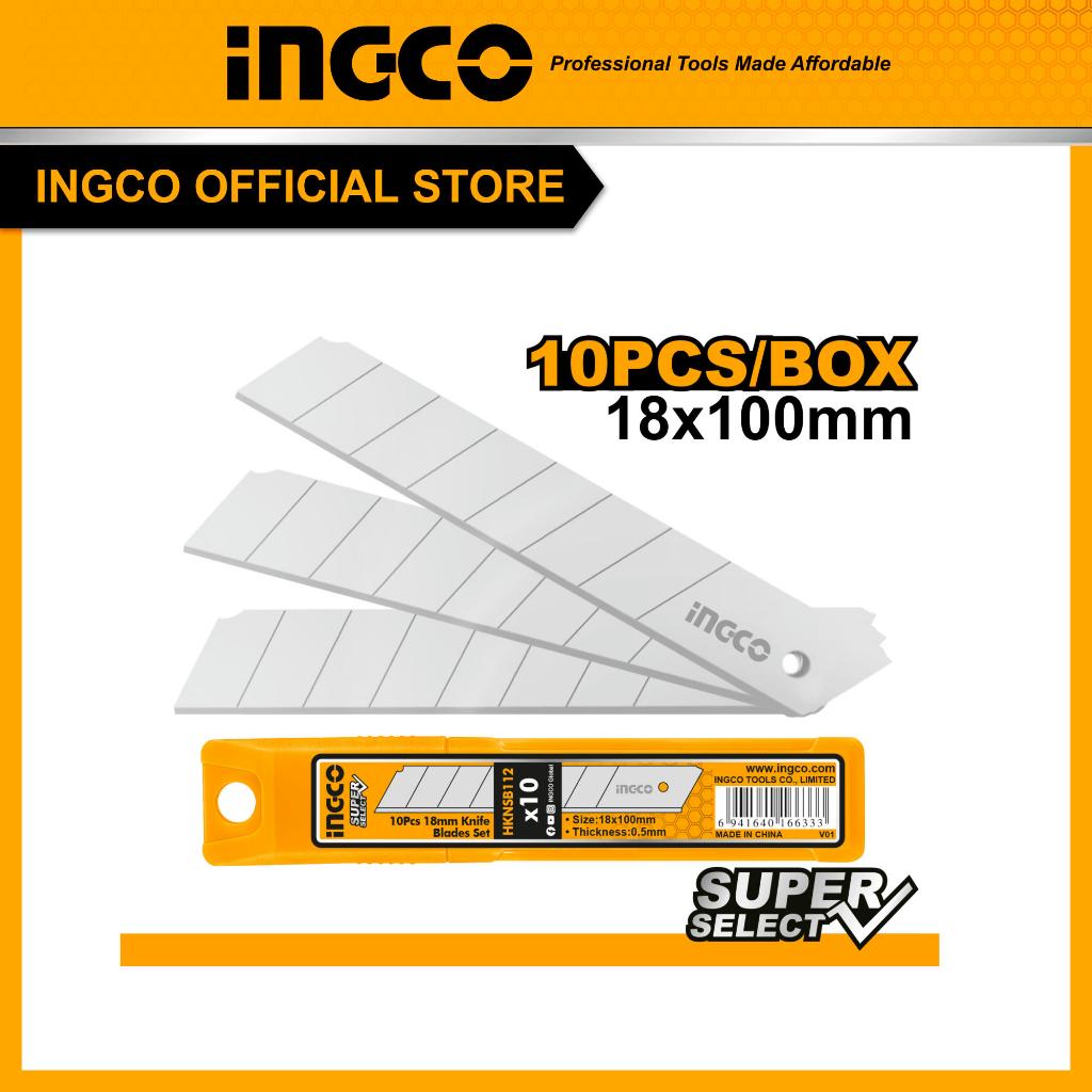 Jual (INGCO) - 10Pcs Box Cutter Blade (18mm SK5) Refill Isi Mata Besar ...