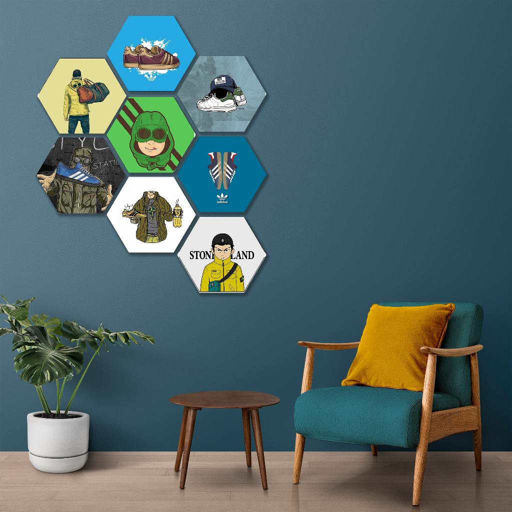 Jual HIASAN DINDING HEXAGONAL DESIGN ULTRAS AESTHETIC / POSTER KAYU ...