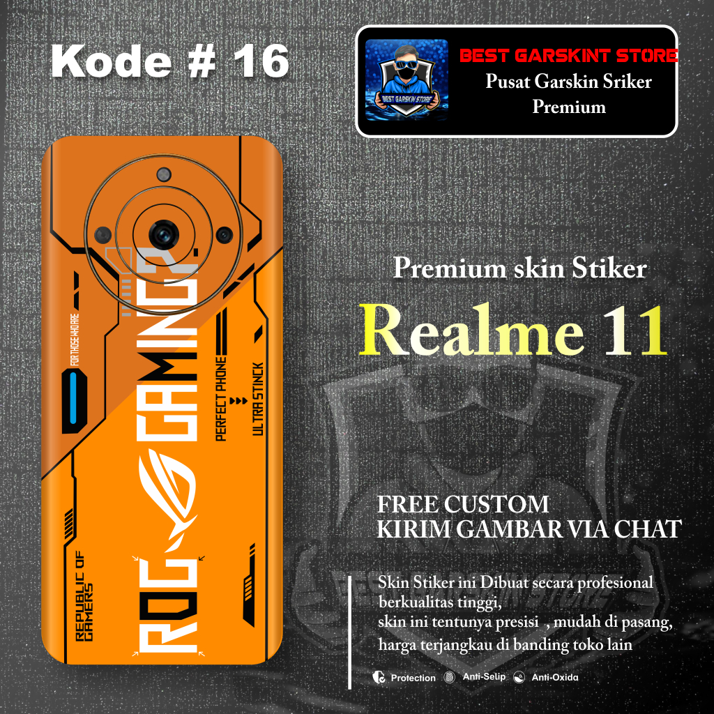 Jual Isi 2 Pcs Garskin Stiker Realme 11 Motif 16-20 ( Bisa Request ...