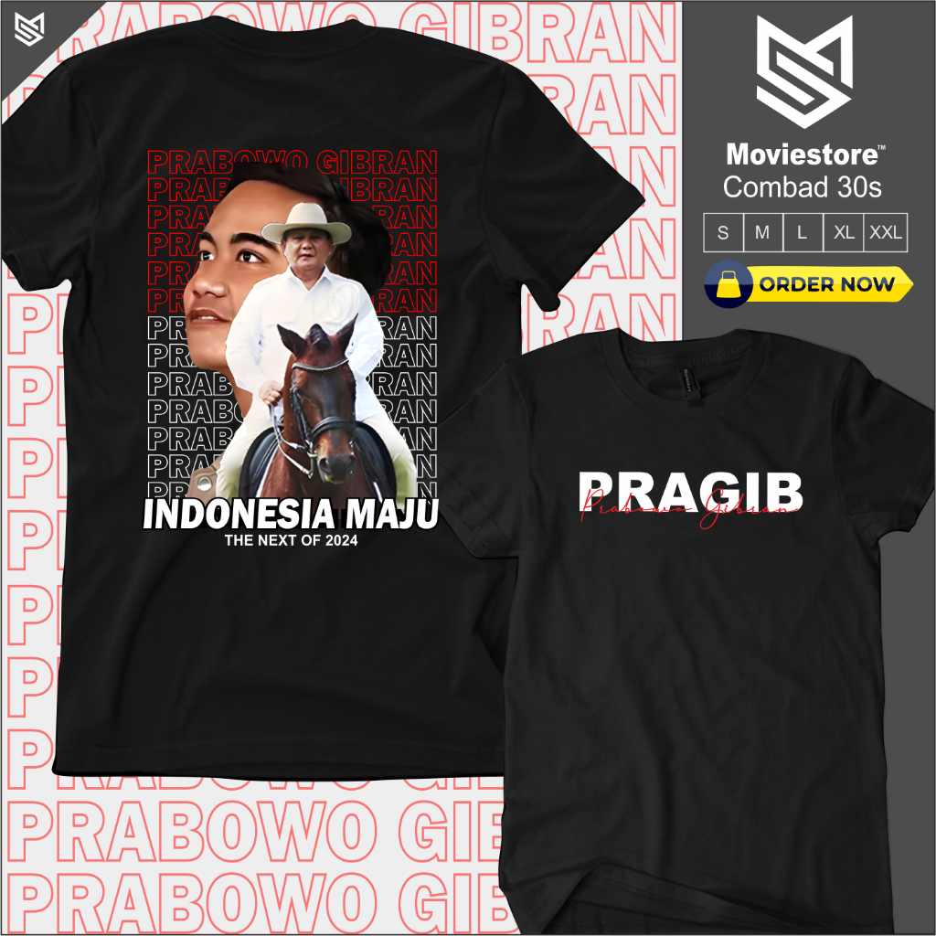 Jual T-shirt Baju kaos Prabowo Gibran Pragib Terbaru Calon Presiden Dan ...