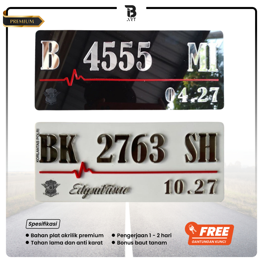Jual Plat nomor motor krom Premium / Plat Nomor Timbul Aklirik chrome ...
