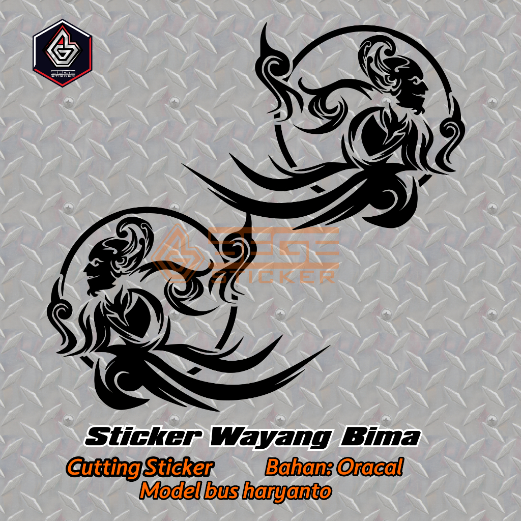 Jual Cuttting Sticker Wayang Bima model bus haryanto Sticker variasi ...