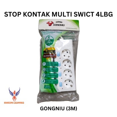 Jual kharisma-Stop kontak GONGNIU uticonn 4 lubang stop kontak 4 switch 3 M 3M | Shopee Indonesia