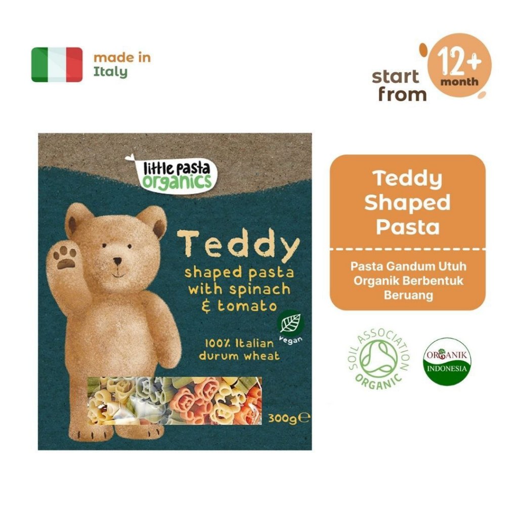 Jual Little Pasta Organics Teddy Bear Shaped Pasta 300gr | Shopee Indonesia