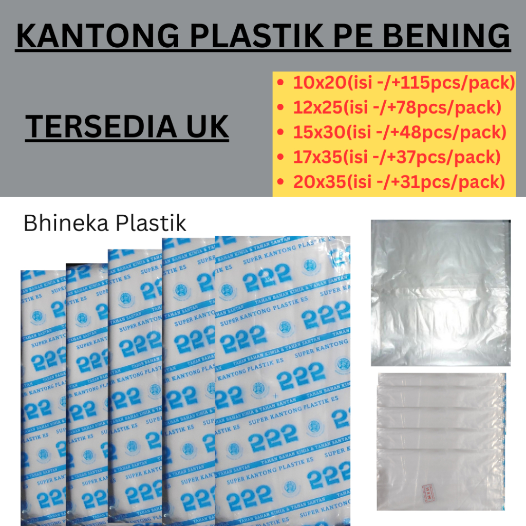 Jual Kantong Plastik PE (semua Ukuran) Plastik Gula, Plastik Es ...