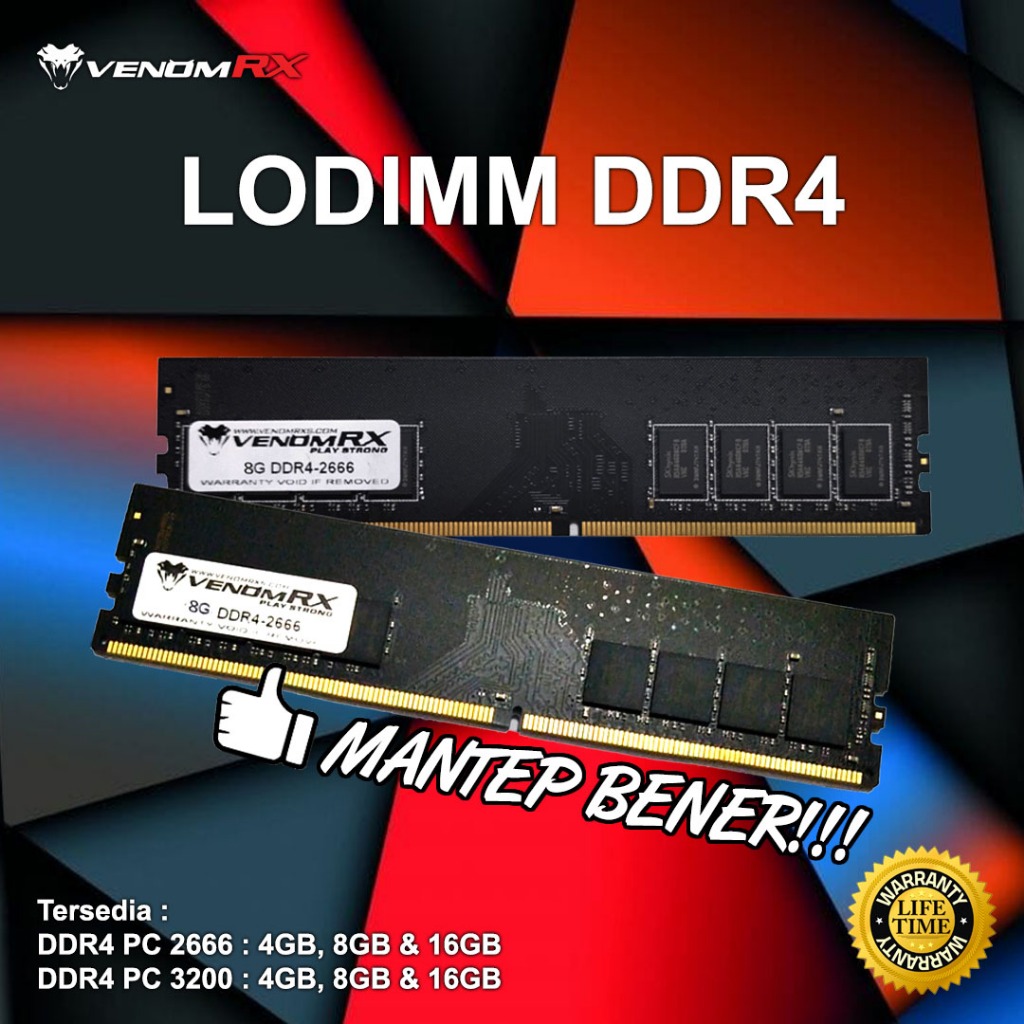 Jual Memory RAM VenomRX - 4GB / 8GB / 16GB - DDR4 PC 2666 / PC2666 - LONGDIMM | Shopee Indonesia