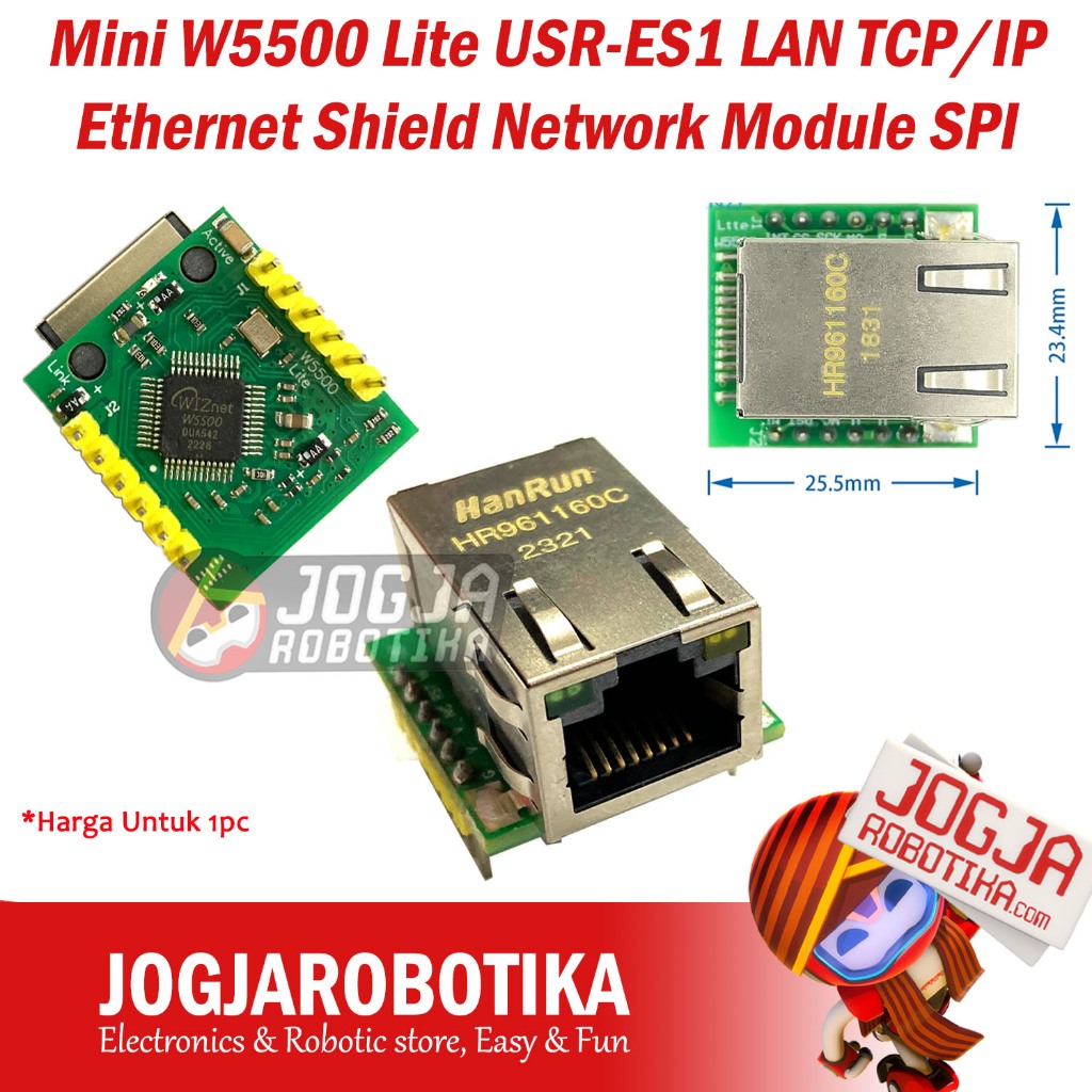 Jual Mini W5500 Lite USR-ES1 LAN TCP/IP Ethernet Shield Network Module ...