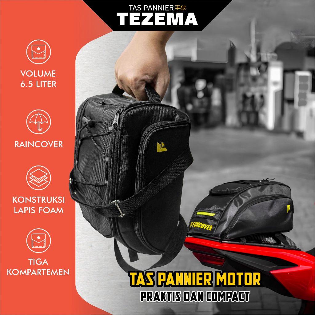 Jual Tas Motor Jok Belakang Touring Box Pannier Tailbag TEZEMA by FUNCOVER | Shopee Indonesia