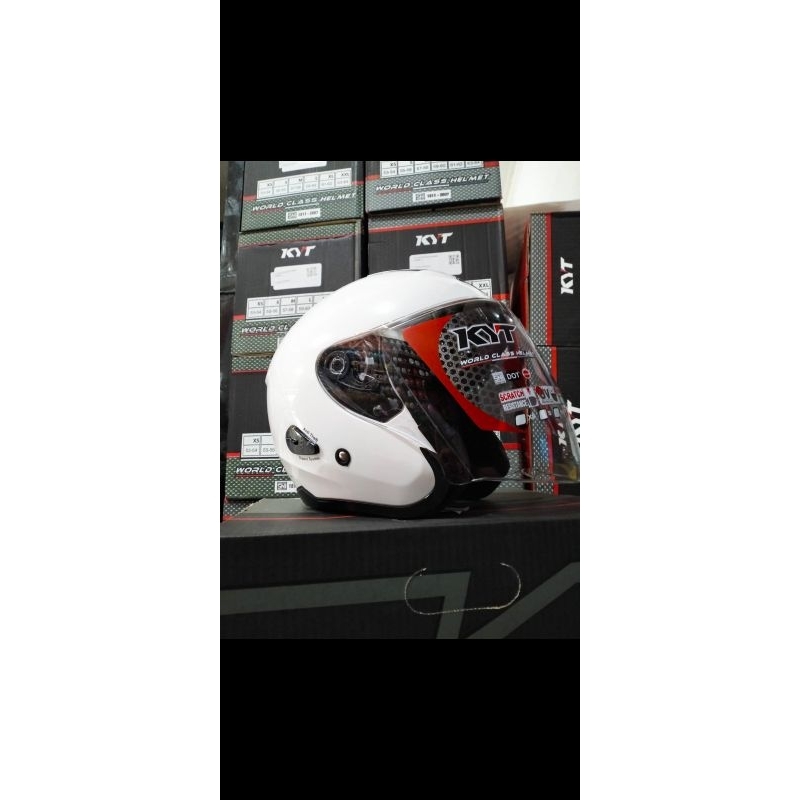 Jual HELM KYT KYOTO PUTIH ORIGINAL 100% | Shopee Indonesia