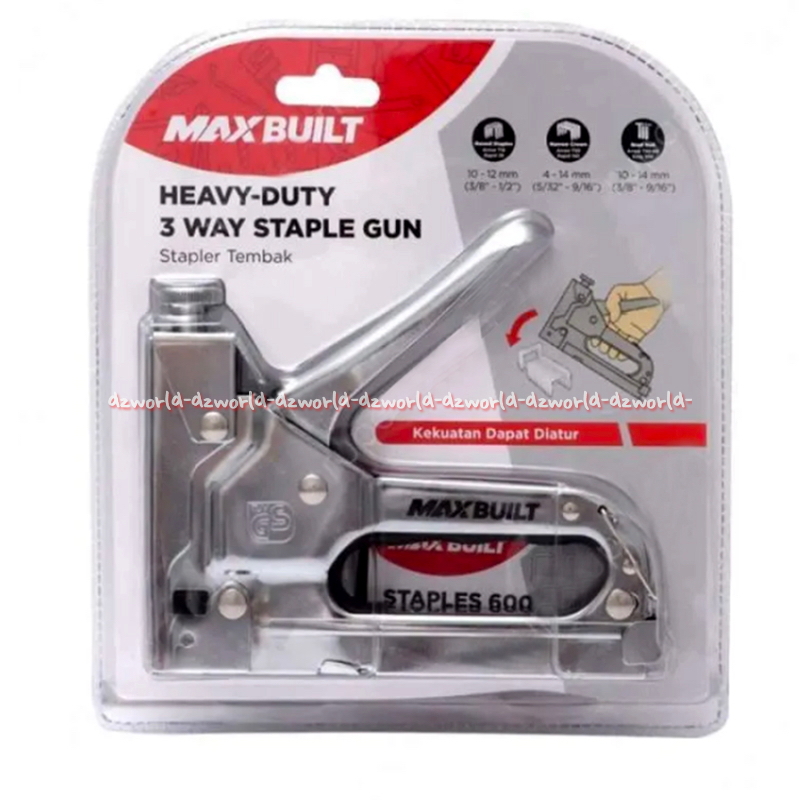 Jual Maxbuilt Heavy Duty 3way Staple Gun Stapler Tembak 3in1 Staples ...