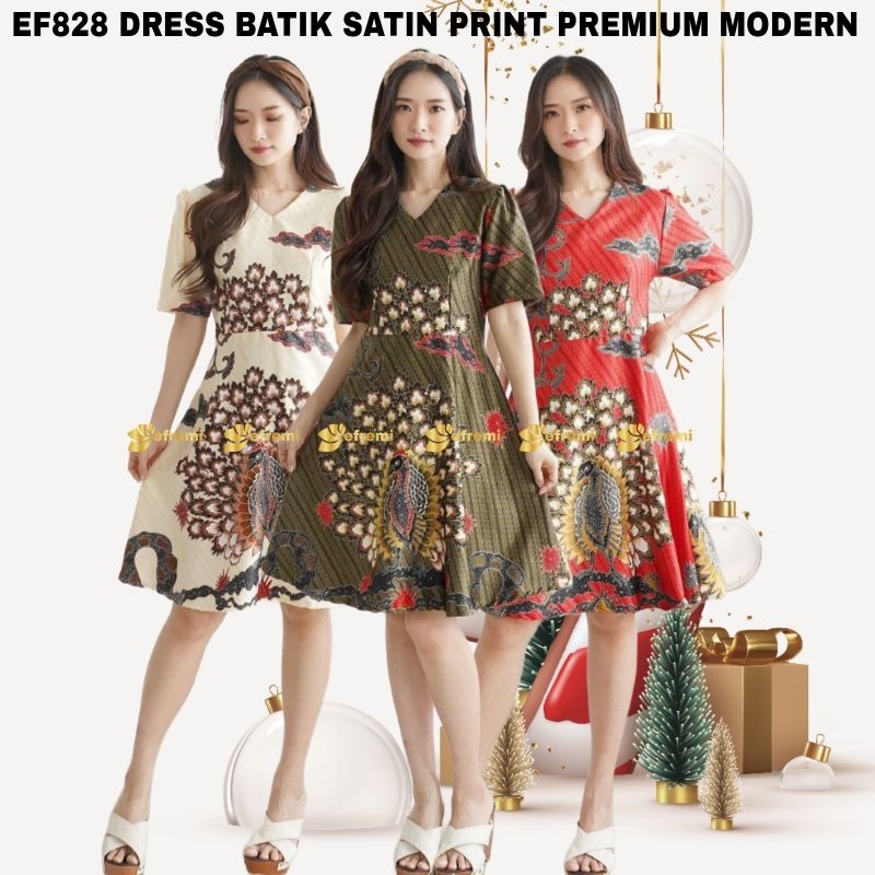 Jual EFREMI BATIK SATIN KANTOR PARTY MODERN TRENDY/BAJU MINI DRESS ...