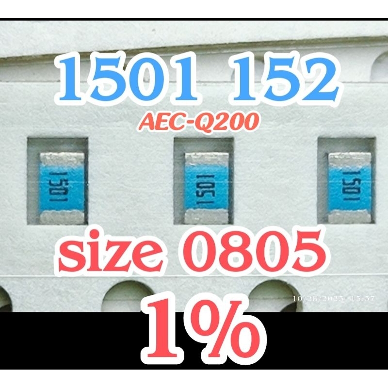 Jual 10pcs Chip resistor smd 1501 152 1K5 size 0805 1,5Kohm 1.5K ohm ...