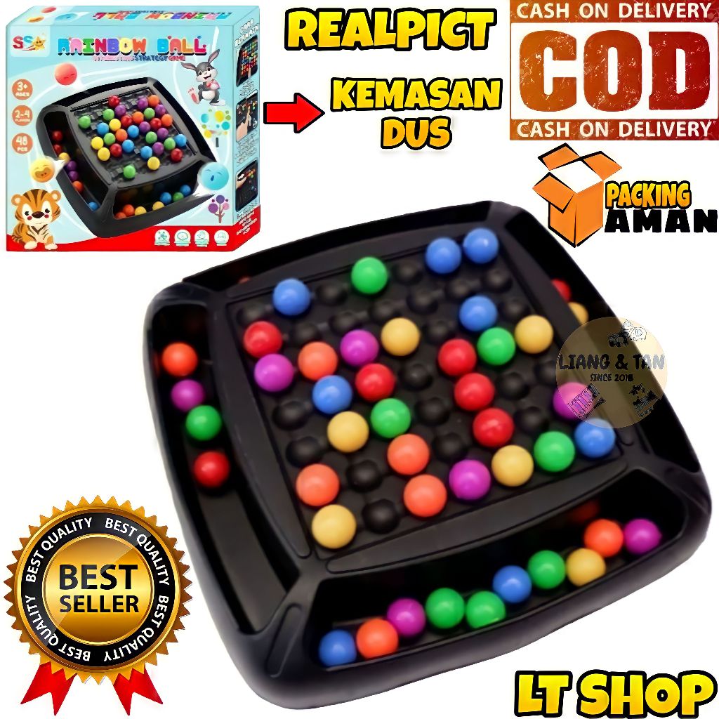 Jual ( BISA COD ) PROMO Mainan Edukasi Anak Rainbow Ball Match Board ...