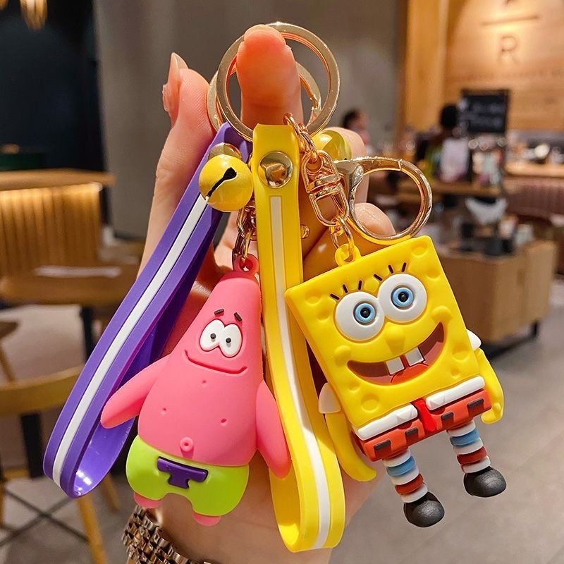 Jual Gantungan Kunci Kartun SpongeBob, Patrick, Krab Keychain | Shopee ...
