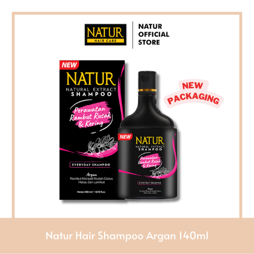 Jual [NEW FORMULA] Natur Shampoo Argan Oil 140 ml - Shampoo Perawatan ...
