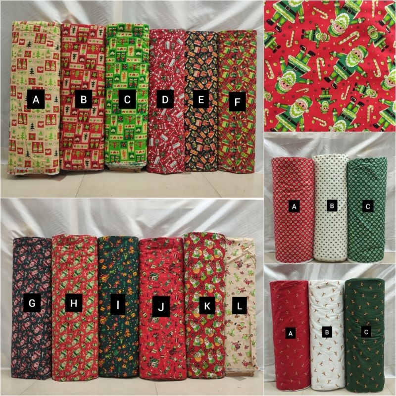 Jual Kain Katun Jepang Motif Natal Christmas Sinterklas | Shopee Indonesia