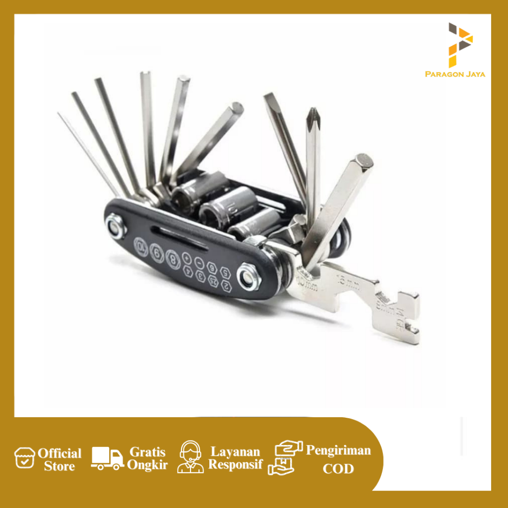 Jual Kunci Lipat L 15 IN 1 Tool Kit Set Multi L Obeng Shock Pas Sepeda ...