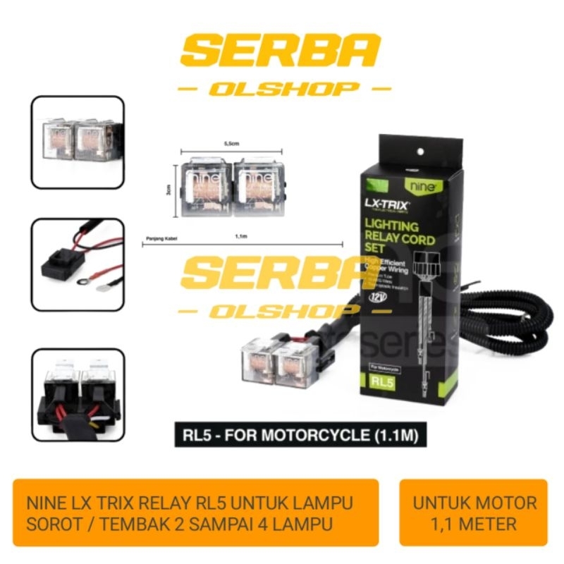Jual KABEL RELEY LAMPU LED SOROT LED TEMBAK NINE RL3 DAN RL5 HI LOW 2 ...