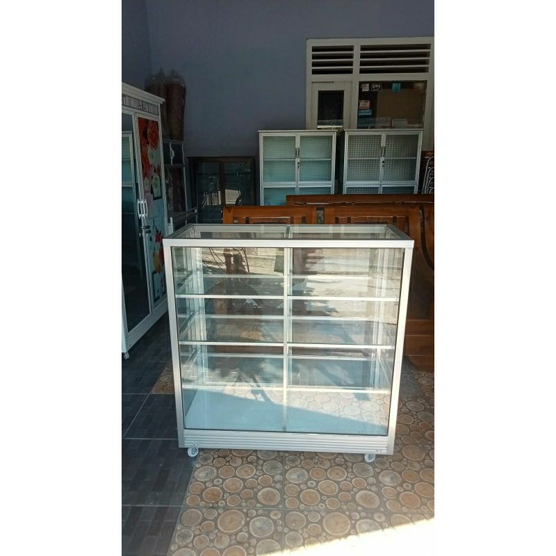 Jual etalase kaca ukuran 1 m almari lemari kaca etalase tempat ...