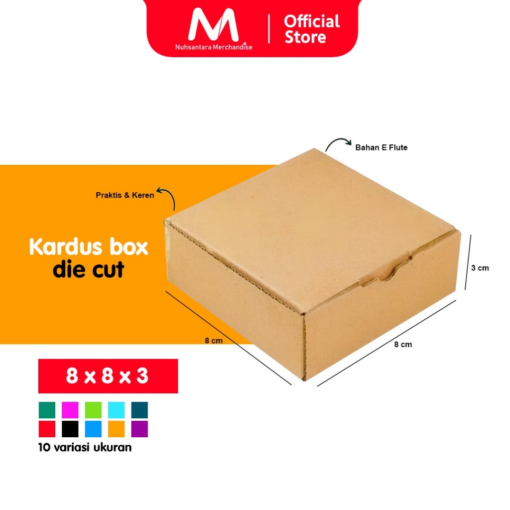 Jual Karton Box Die Cut 8x8x3 | Kardus Corrugated | Box Kotak Packing ...