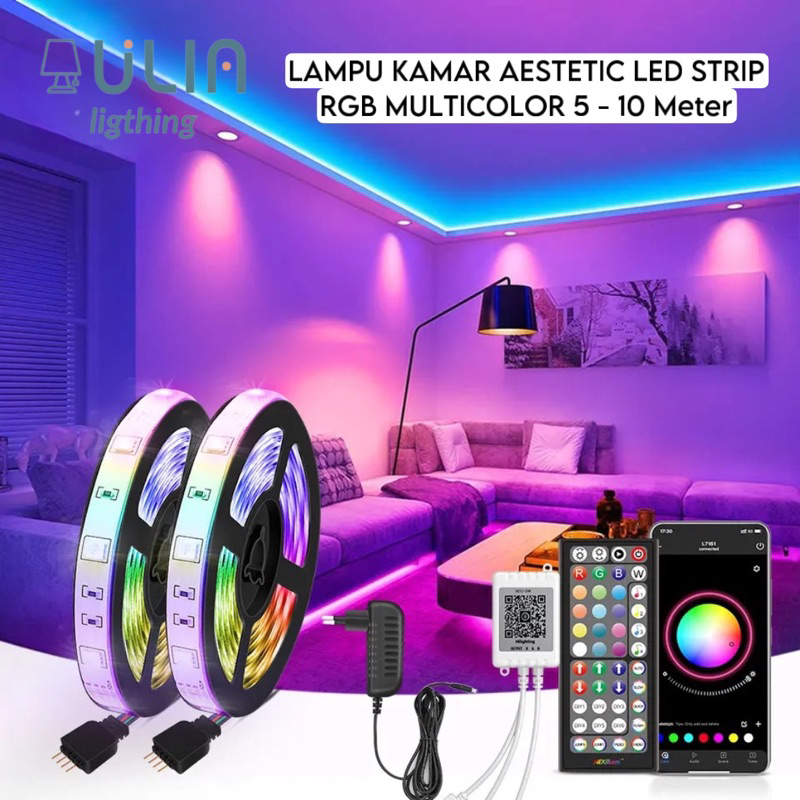 Jual LAMPU LED STRIP RGB 5050 5M 10M - 12V WARNA WARNI DISCO HIAS KAMAR ...