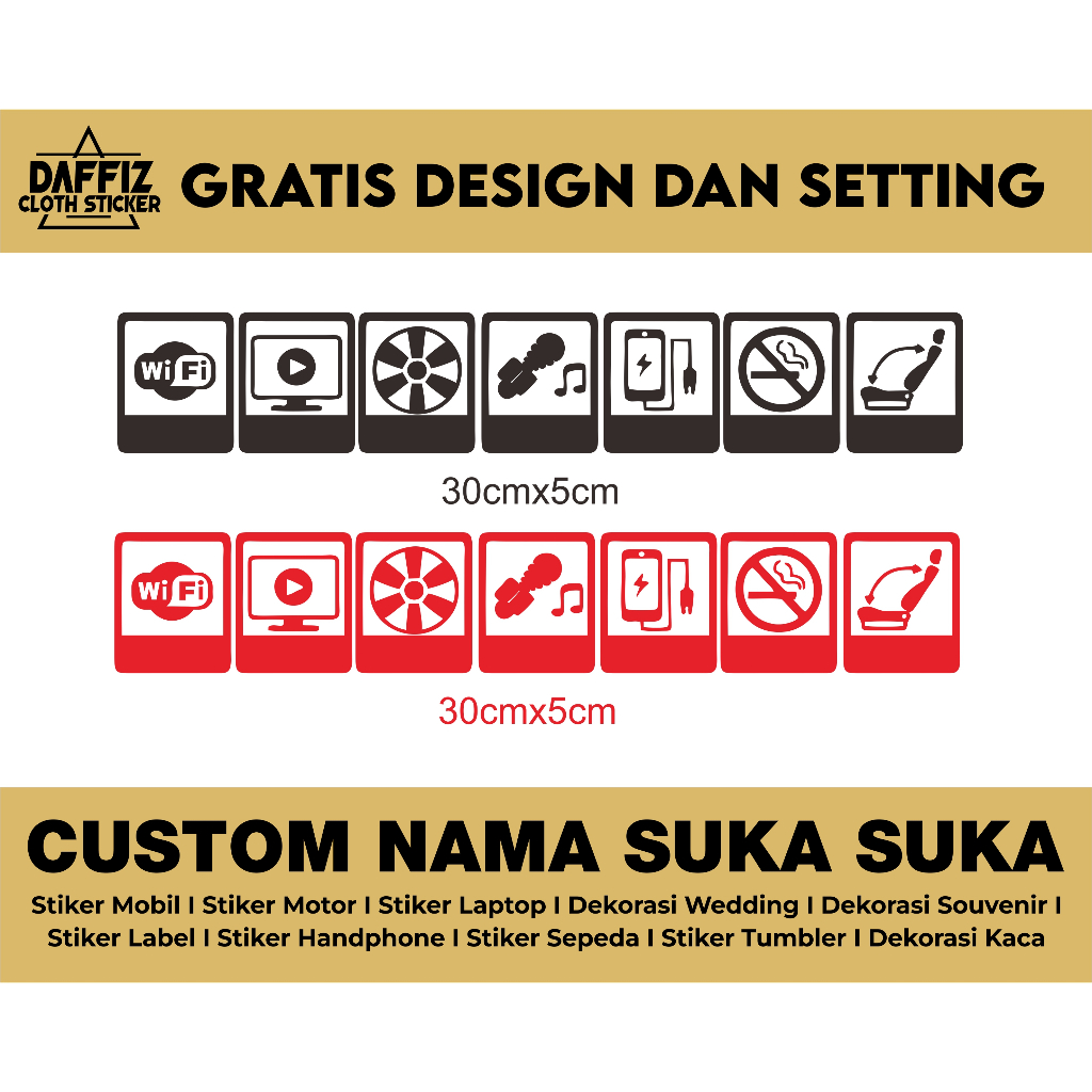 Jual Stiker cutting Free Wifi karaoke TV 30cmx5cm harga 2 pcs | Shopee ...