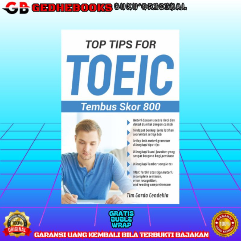 Jual BUKU TOEIC / TOP TIPS FOR TOEIC TEMBUS SKOR 800 / GARDA CENDEKIA | Shopee Indonesia