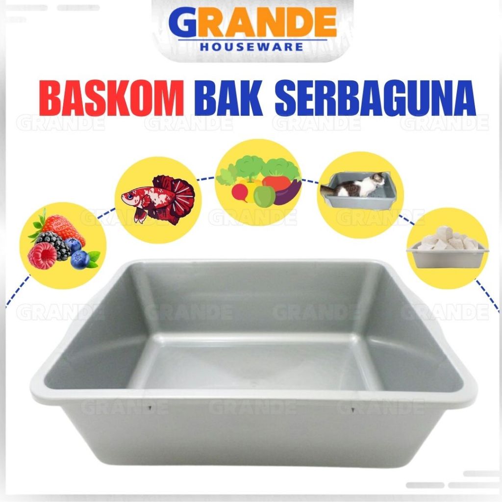 Jual Baskom Serbaguna Bak Tahu Tempat Pasir Kucing Hidroponik Ember ...