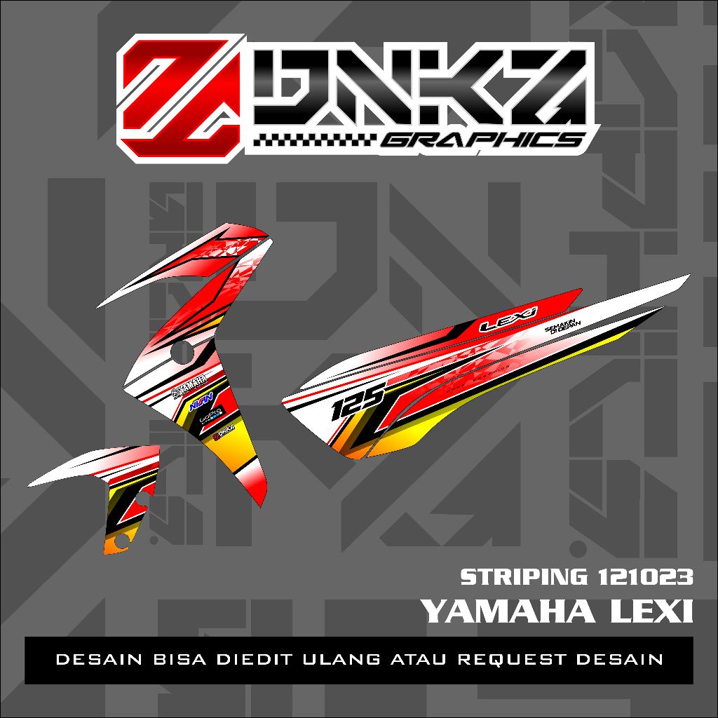 Jual Stiker Lexi Decal Striping Lexi Premium Racing N121023 White DNKZ ...