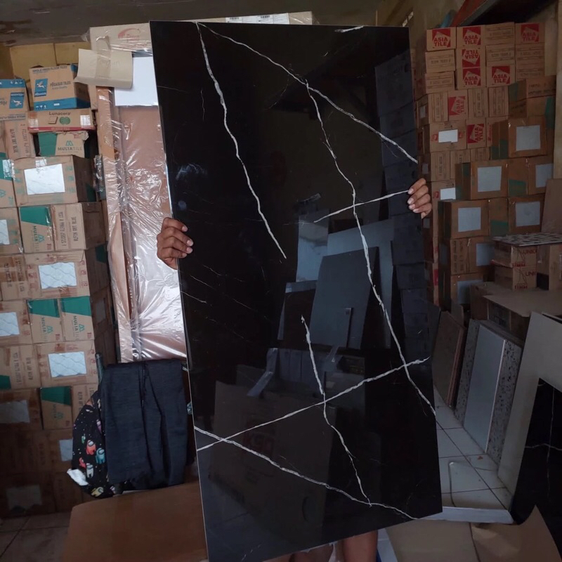 Jual granit 60x120 hitam motif marmer/ granit dinding kamar mandi ...