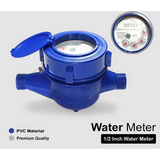 Jual Water Meter Meteran Pengukur Ukur Air PDAM 1/2 Inch PVC Tebal Anti ...