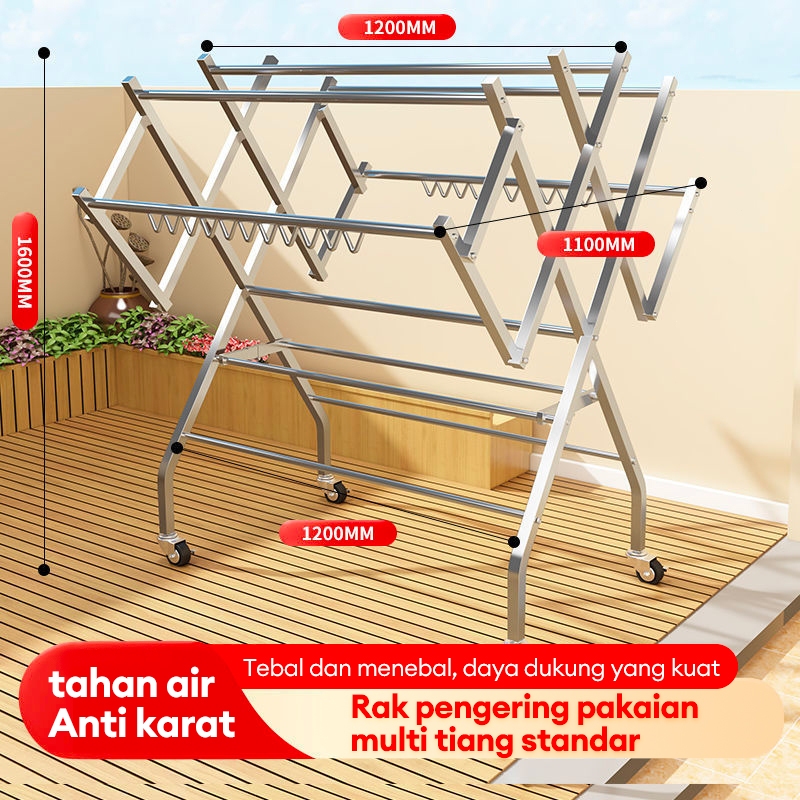 Jual Jemuran Baju Lipat Jemuran Baju Stainless Steel Jemuran Pakaian ...
